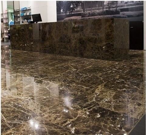 Marron Emperador Dark Marble Stone Slab , Granite Bathroom Tiles For ...
